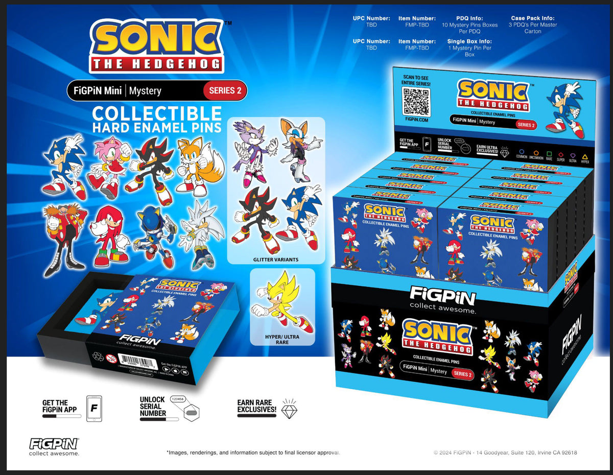 Sonic the Hedgehog Series 2 FiGPiN Mystery Mini Box of 10 – SPORTS ZONE ...