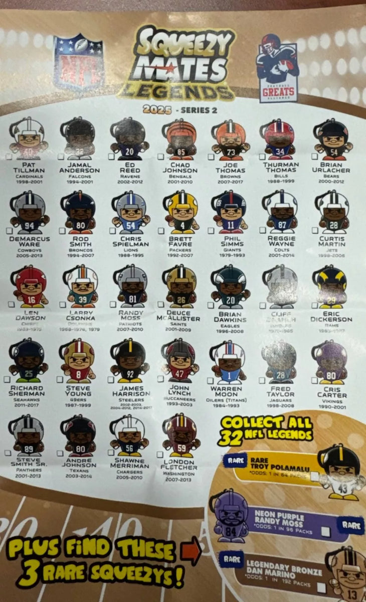 SqueezyMates NFL Vintage Legends 2025 Slo Foam Pack – SPORTS ZONE TOYS ...